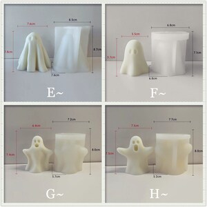 12 Styles Ghost Silicone Mold-cute Ghost Candle Mold-halloween Ghost ...
