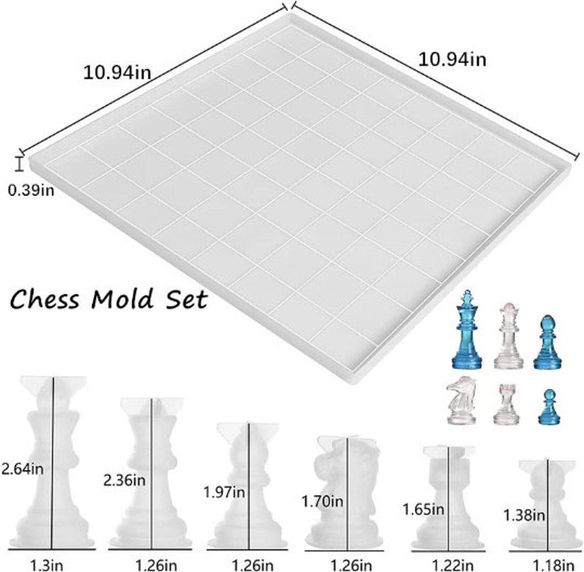 Chess Mold Set-3d Chess Resin Mold-silicone Chess Resin | Etsy