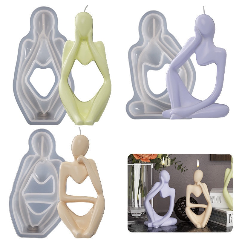 Thinking Man Silicone Mold-thinker Statue Concrete Mold-human Body ...