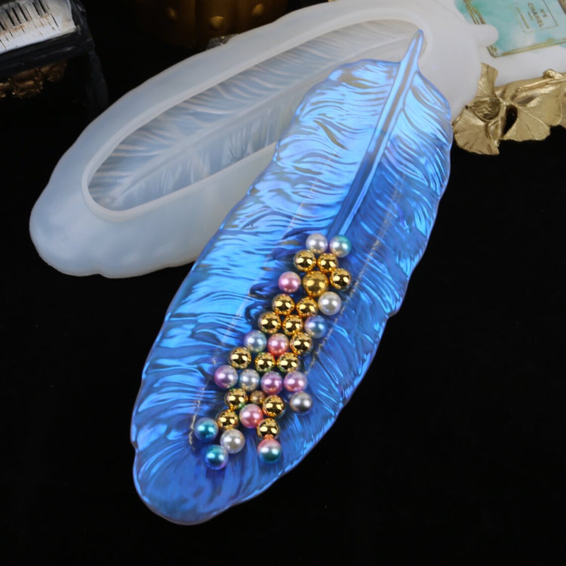 Large Feather Storage Tray Mold-feather Plate Resin - Etsy