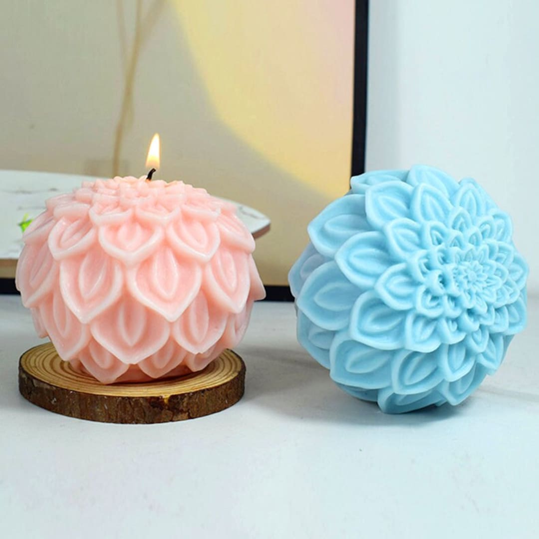 Lotus Flower Candle Silicone Mold-lotus Petal Candle Mold-flower Ball ...