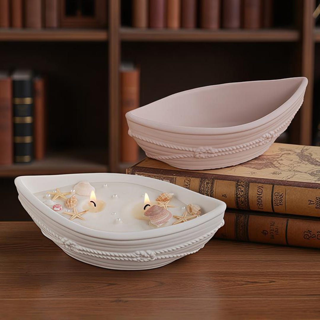 Ocean Boat Bowl Silicone Mold-boat Trinket Dish Resin Mold-oval Storage ...
