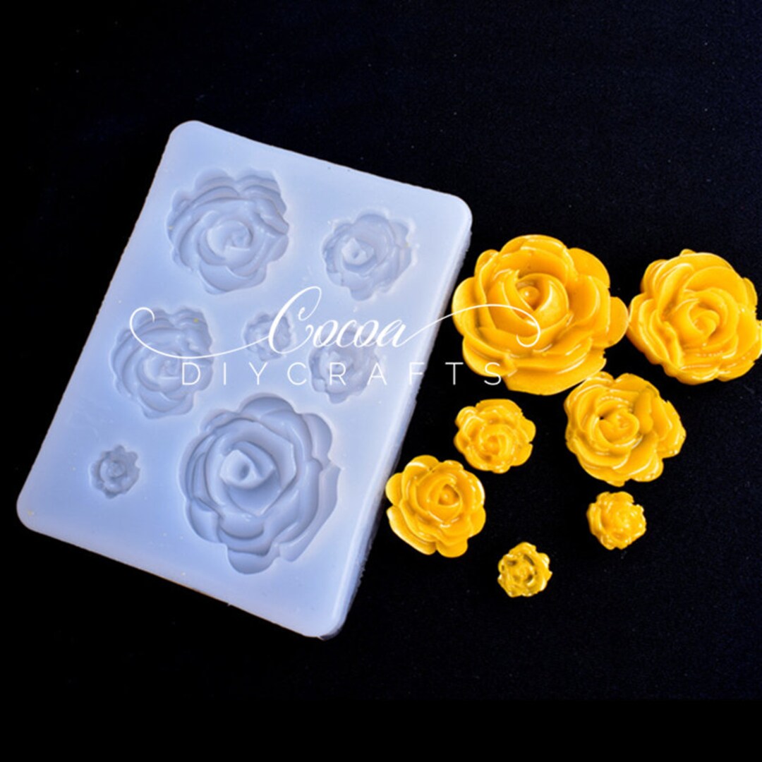 Rose Flower Silicone Mold-colorful Rose Resin Mold-rose Earrings Mold ...