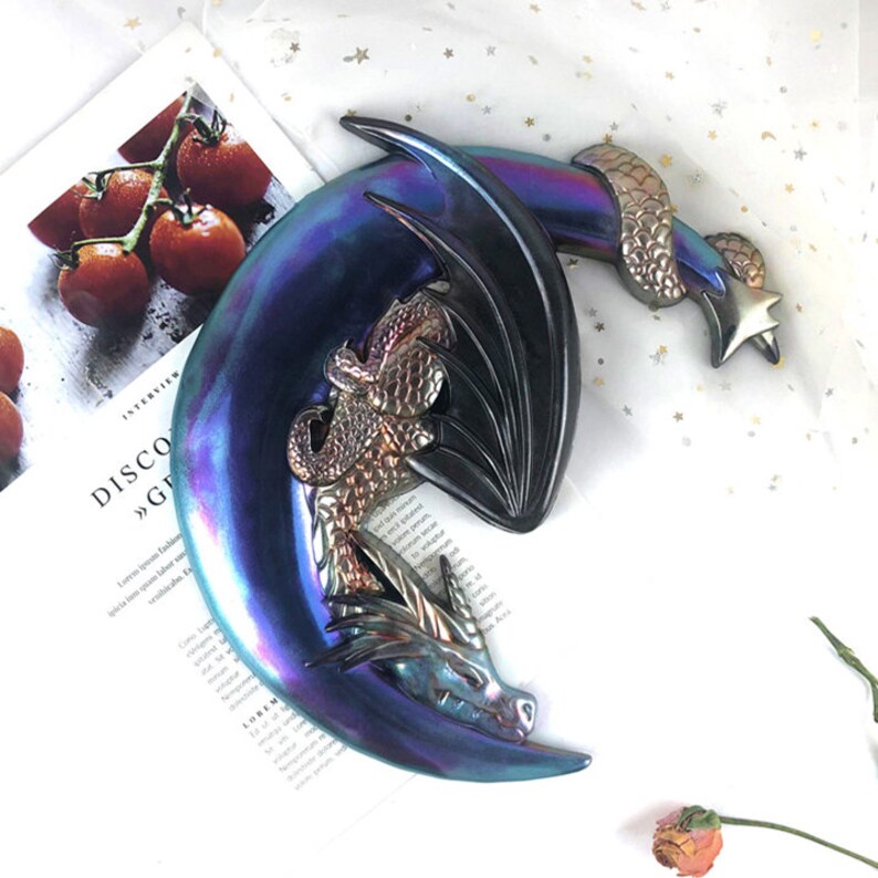 Moon Dragon Silicone Mold-large Dragon Resin Mold-crescent - Etsy