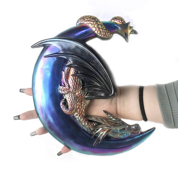 Moon Dragon Silicone Mold-large Dragon Resin Mold-crescent - Etsy