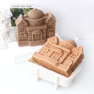 European Castle Silicone Mold-castle House Candle Mold-aesthetic Candle ...