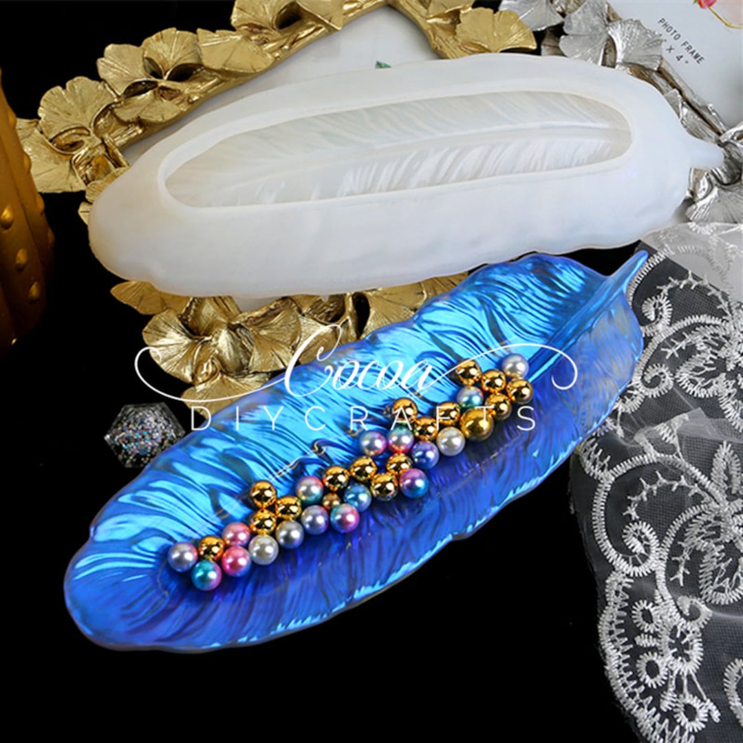 Large Feather Storage Tray Mold-feather Plate Resin Mold-silicone ...