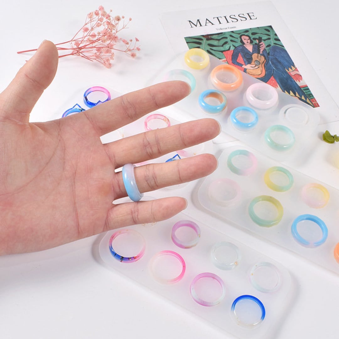 Geometric Ring Silicone Mold-flat Ring Resin Mold-cat Head Ring Mold ...