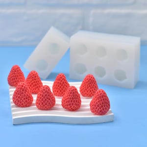 Strawberry Fondant Silicone Mold-cute Strawberry Candle Mold-fruit ...