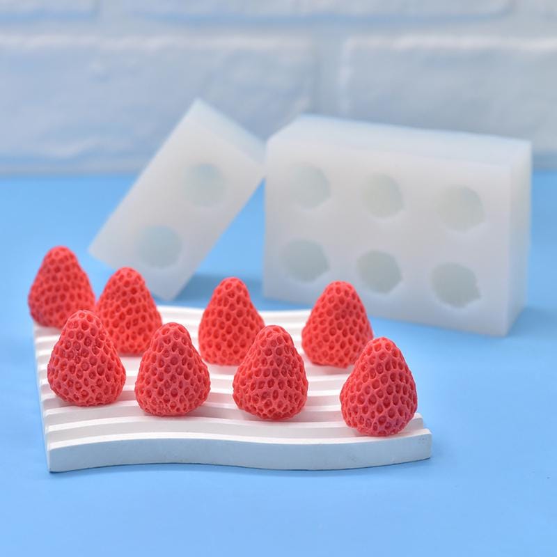 Strawberry Fondant Silicone Mold-cute Strawberry Candle Mold-fruit ...