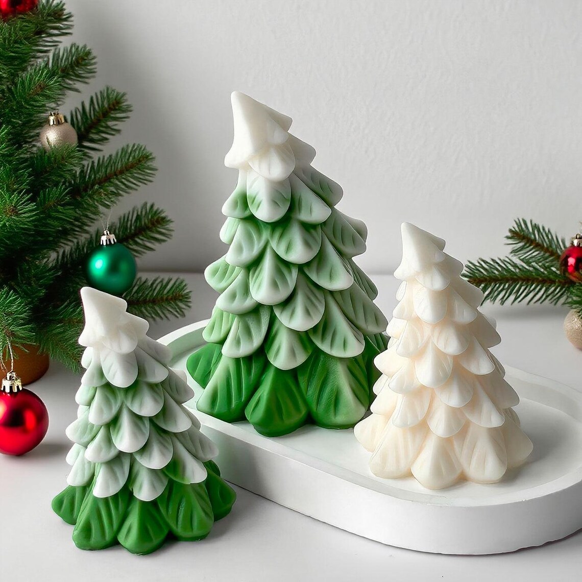 Christmas Tree Silicone Mold-christmas Pine Tree Candle Mold-sculpture ...