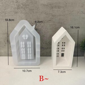 Nordic House Silicone Mold-house Candle Holder Mold-led Light House ...