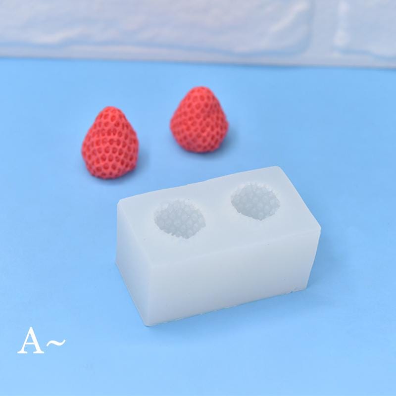 Strawberry Fondant Silicone Mold-cute Strawberry Candle Mold-fruit ...