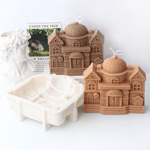 European Castle Silicone Mold-castle House Candle Mold-aesthetic Candle ...