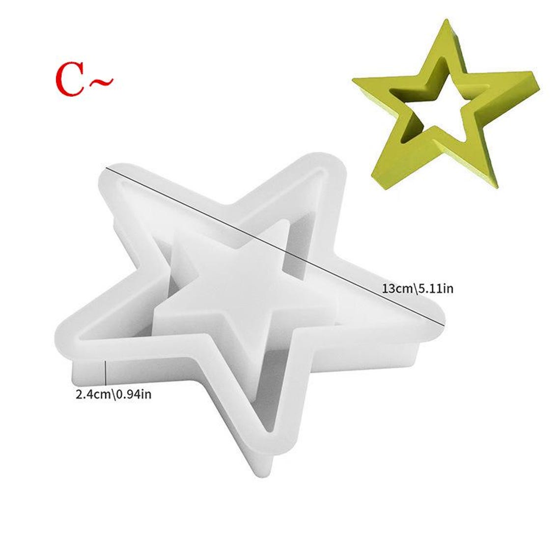 Christmas Star Silicone Mold-five-pointed Star Mold-cute Star Resin ...