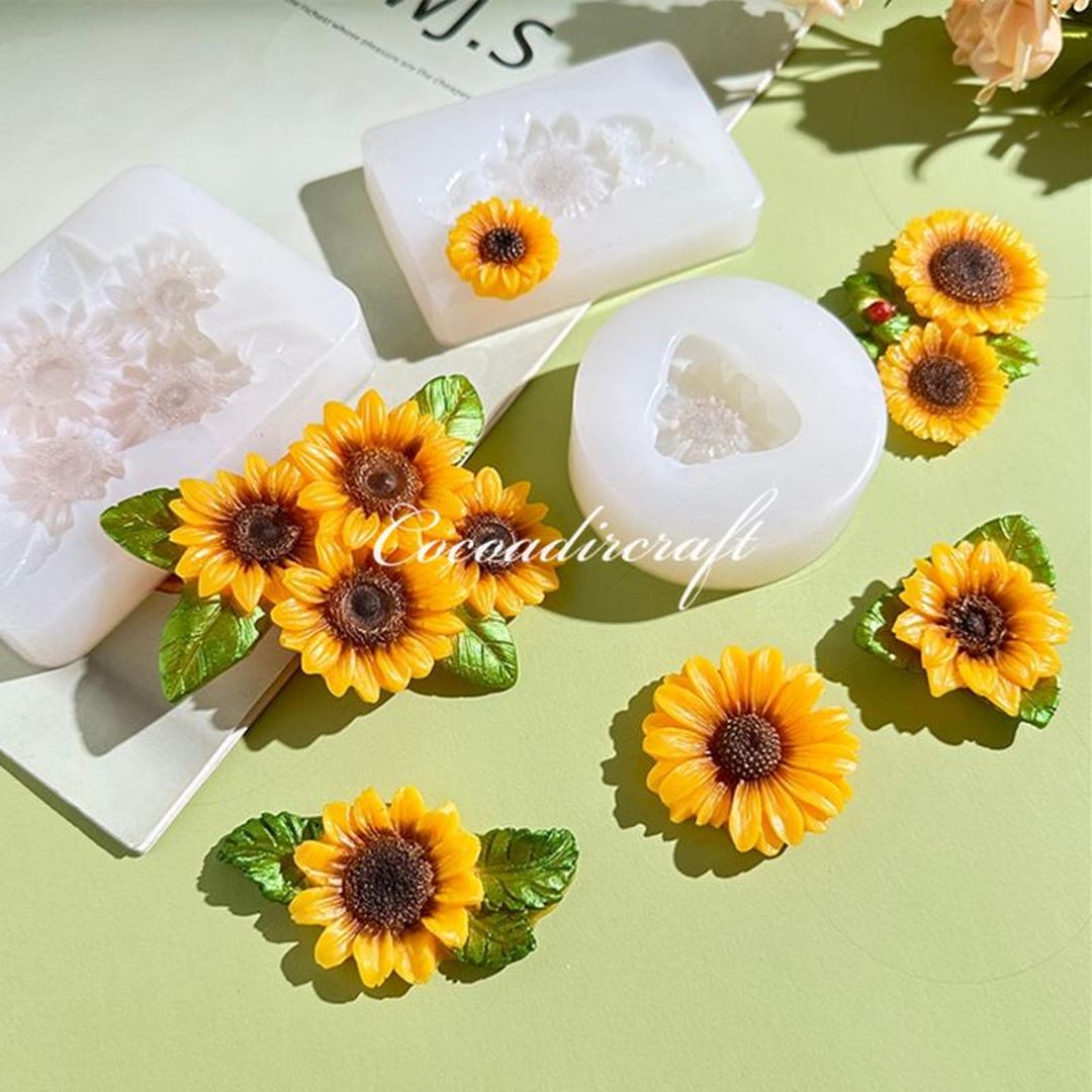 6 Styles Sunflower Silicone Mold-sunflower Flower Resin Mold-sunflower ...