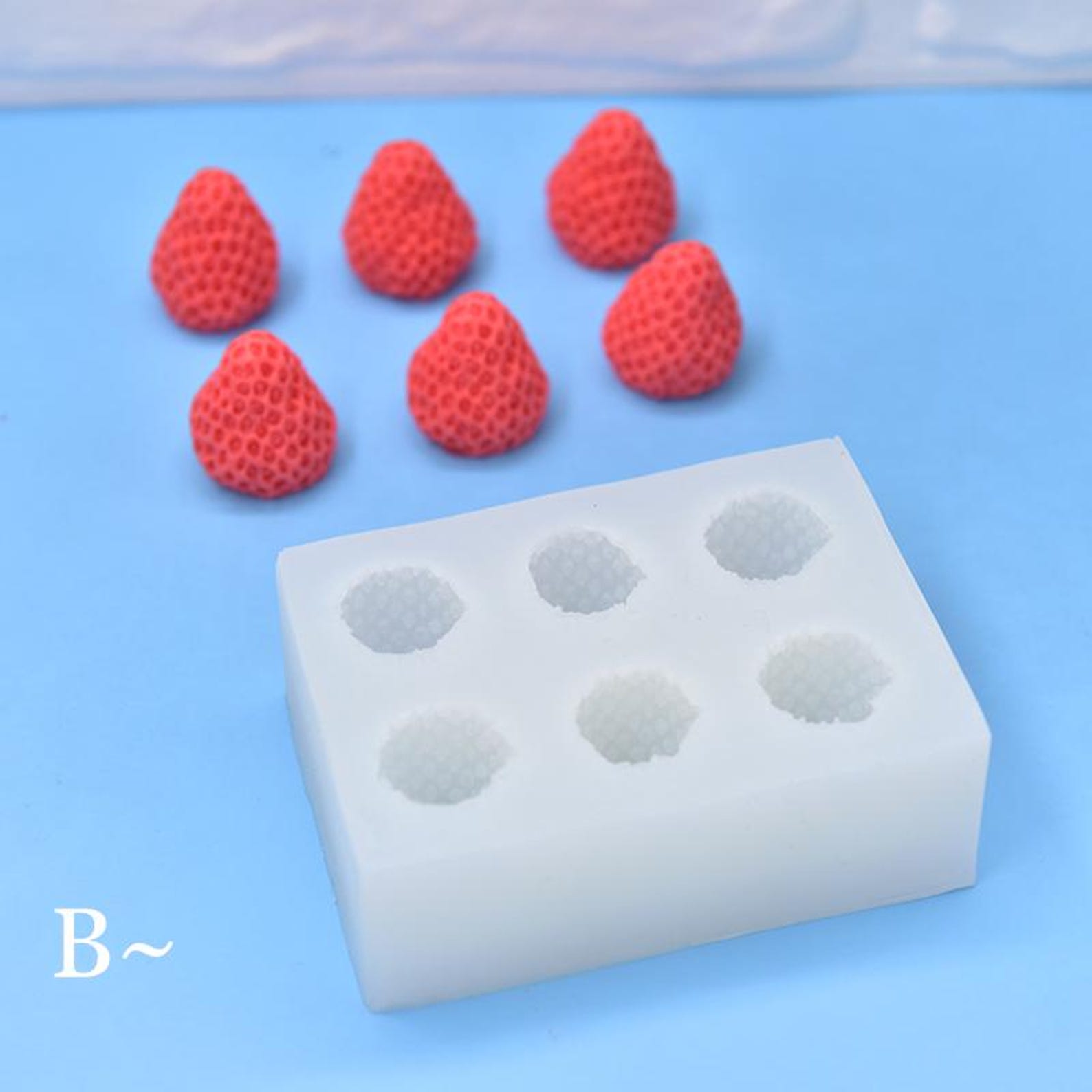 Strawberry Fondant Silicone Mold-cute Strawberry Candle Mold-fruit ...