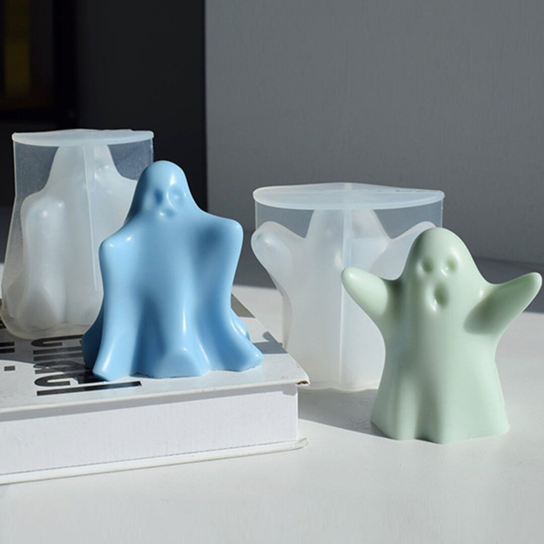 Halloween Ghost Silicone Mold-happy Ghost Candle Mold-cartoon Ghost ...
