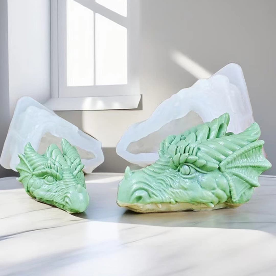 3D Dragon Silicone Mold-western Dragon Candle Mold-dragon Head Candle ...