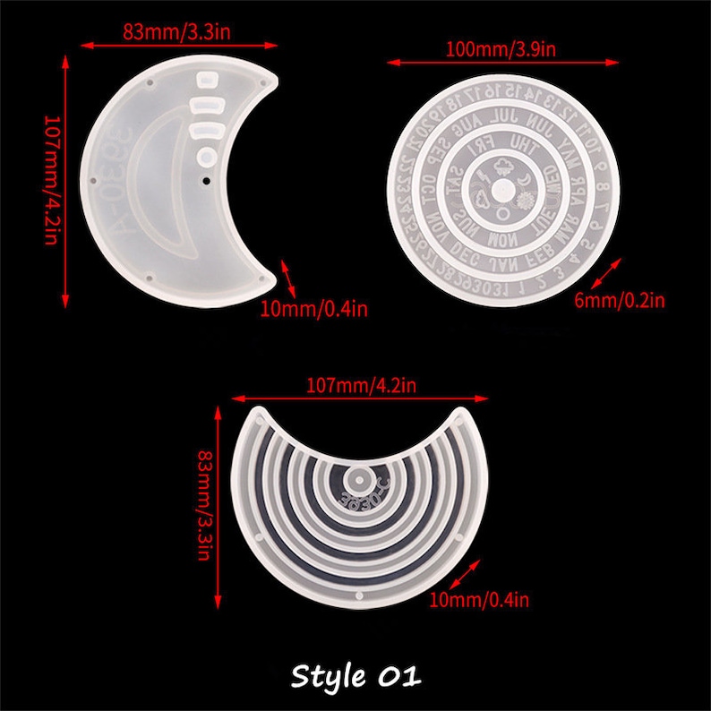 Moon Calendar Resin Silicone Mold-heart Shape Perpetual Calendar Mold ...