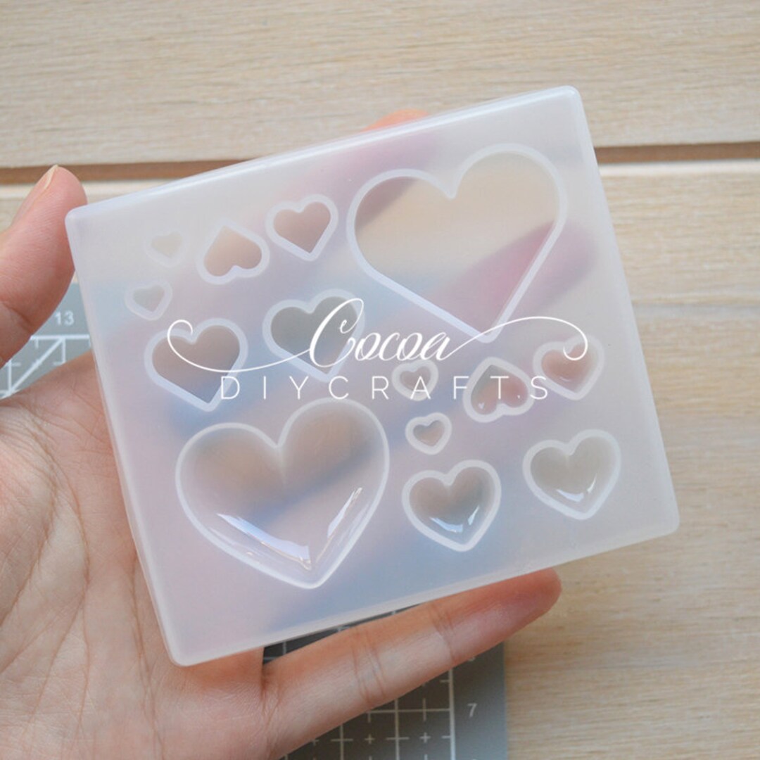 Heart Shaped Silicone Mold-love Heart Resin Mold-heart Earrings Mold ...