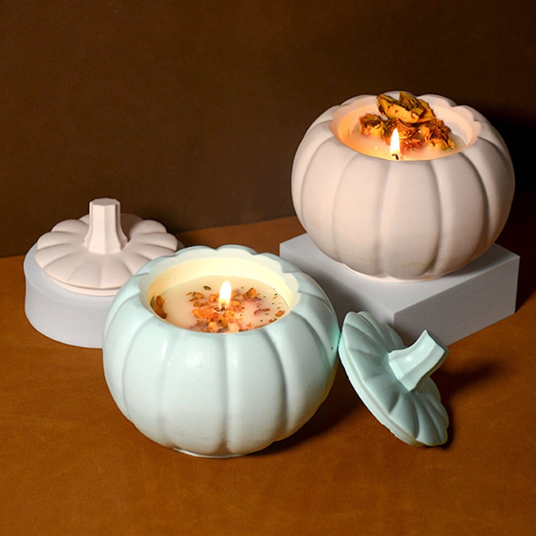 Large Pumpkin Jar Silicone Mold-pumpkin Candle Jar Mold With Lid ...