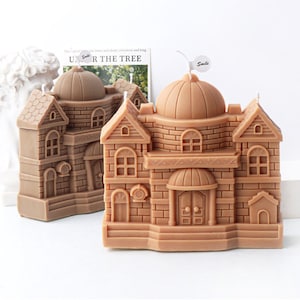 European Castle Silicone Mold-castle House Candle Mold-aesthetic Candle ...