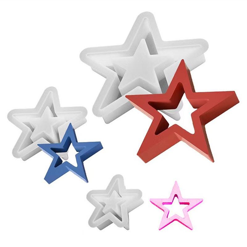 Christmas Star Silicone Mold-five-pointed Star Mold-cute Star Resin ...