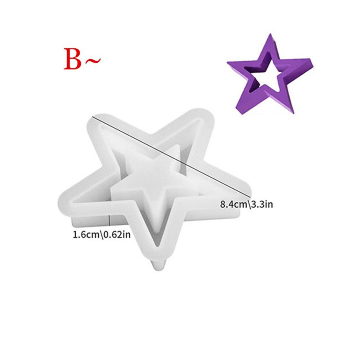 Christmas Star Silicone Mold-five-pointed Star Mold-cute Star Resin ...