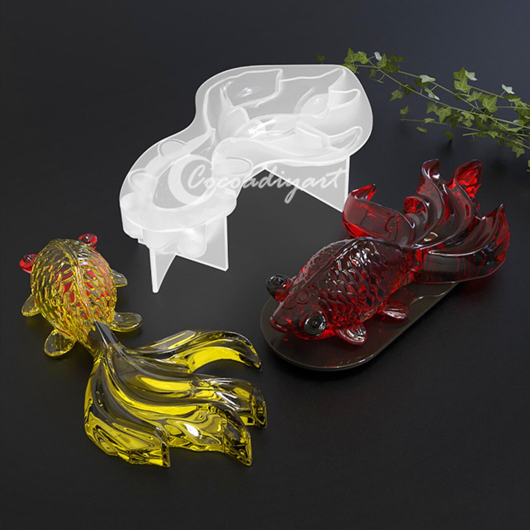 Large Goldfish Silicone Mold-cute Goldfish Resin Mold-animal Fish Mold ...