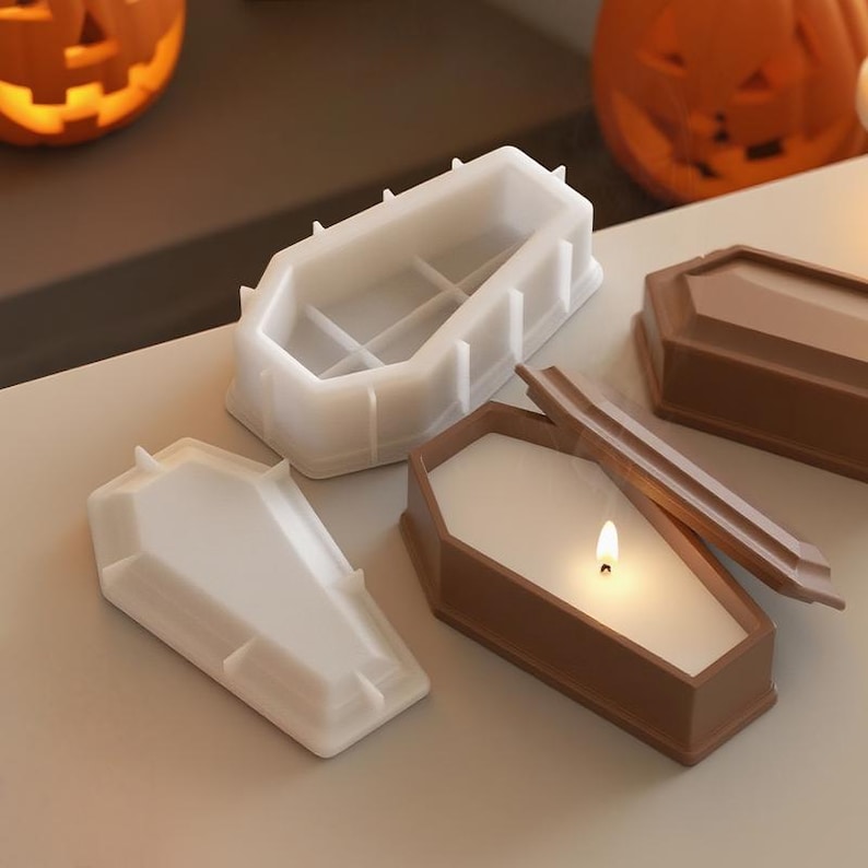 Halloween Coffin Box Silicone Mold-coffin Candy Box Mold-vampire ...