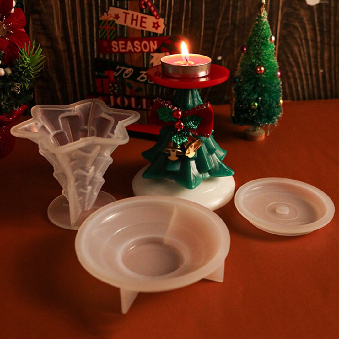 Christmas Tree Silicone Mold-christmas Candle Holder Mold-tealight ...