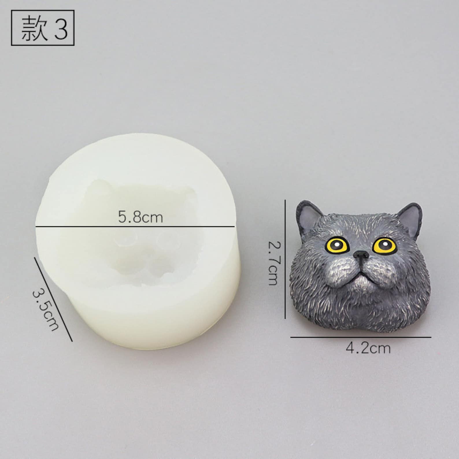 Kitty Cat Silicone Mold-cute Cat Head Mold-animal Cat Resin Mold-cat ...