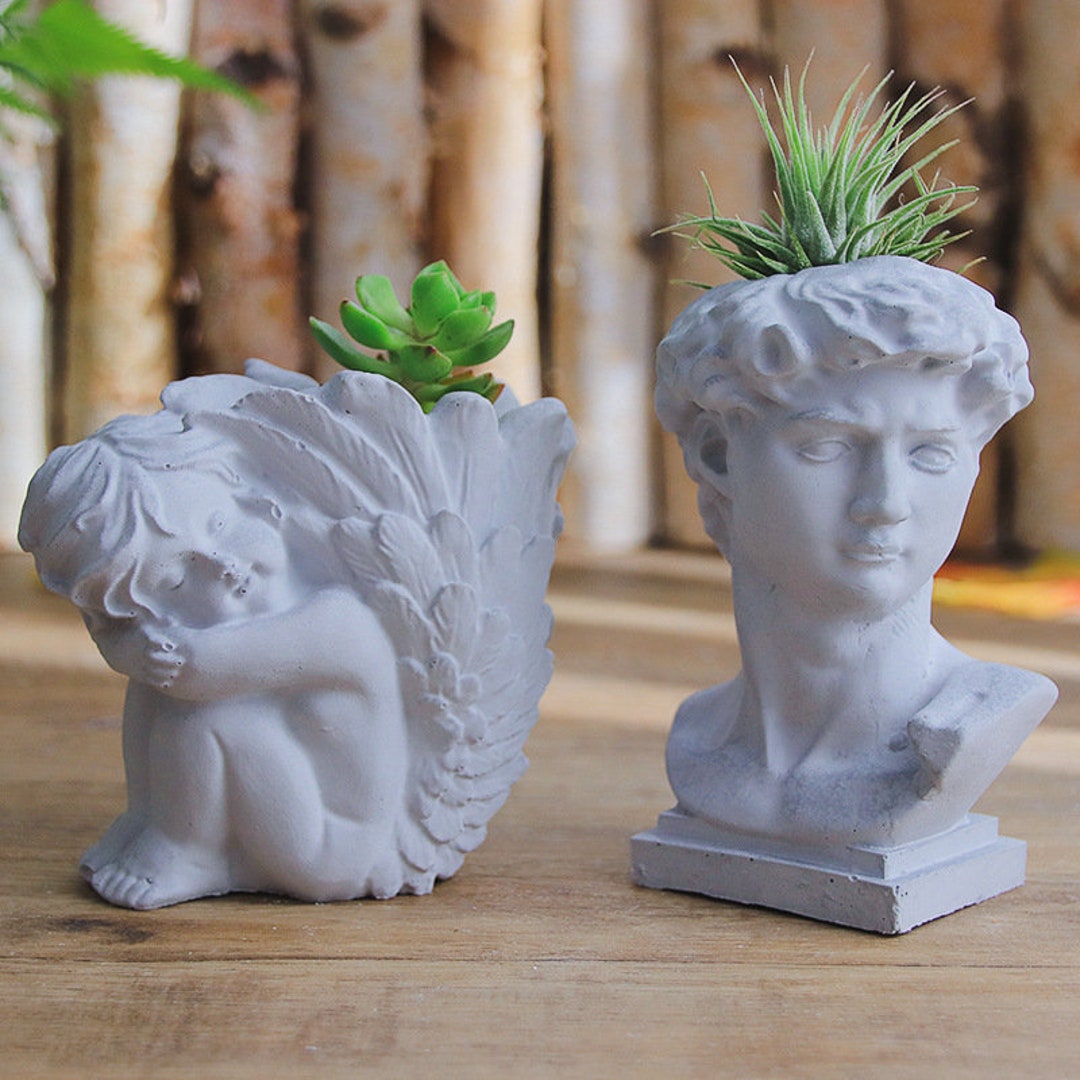 David Vase Silicone Mold-little Angel Flower Pot Mold-flower Vase Resin ...