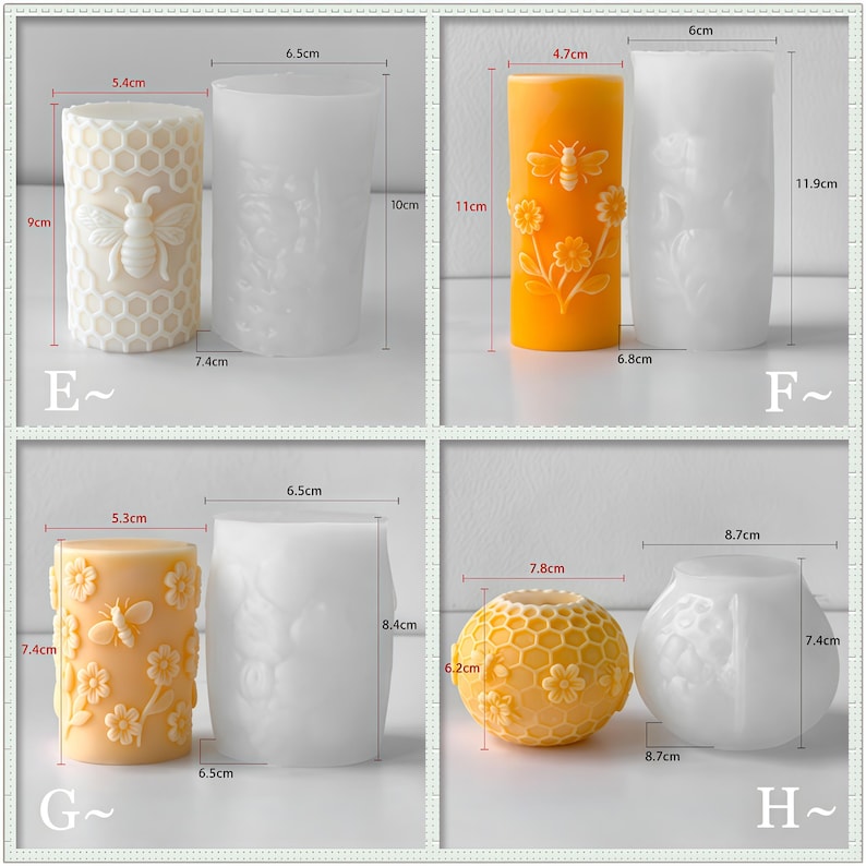 Honeycomb Candle Silicone Mold-honey Bee Candle Mold-embossed Floral ...
