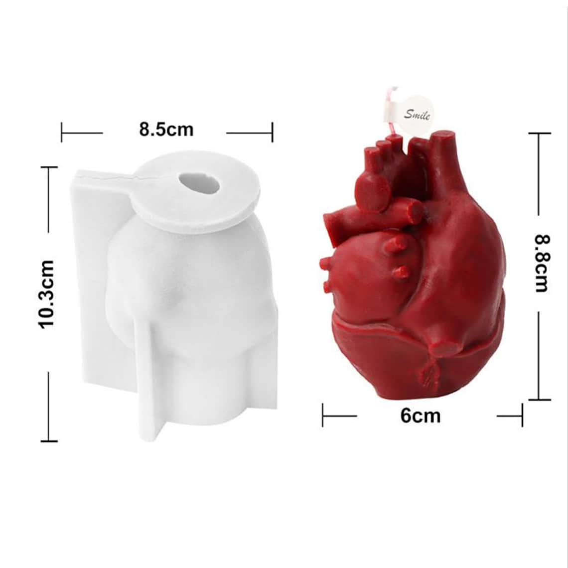3D Human Heart Silicone Mold-human Heart Candle Mold-anatomical Heart ...