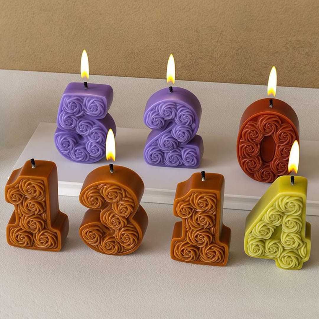 Rose Number Silicone Mold-flower Number Resin Mold-number Keychain ...