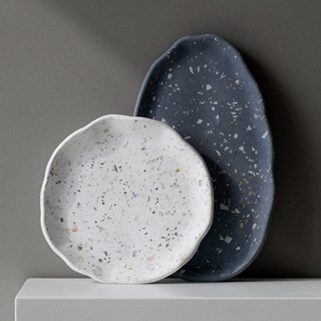 Irregular Oval Concrete Tray Mold-plate Silicone Mold-round Coaster ...