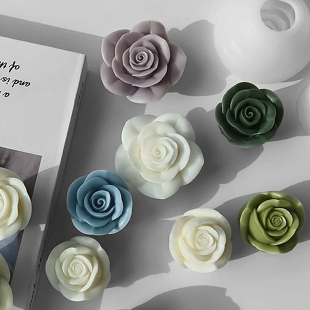 3 Styles Flower Silicone Mold-rose Flower Candle Mold-valentine's Day ...