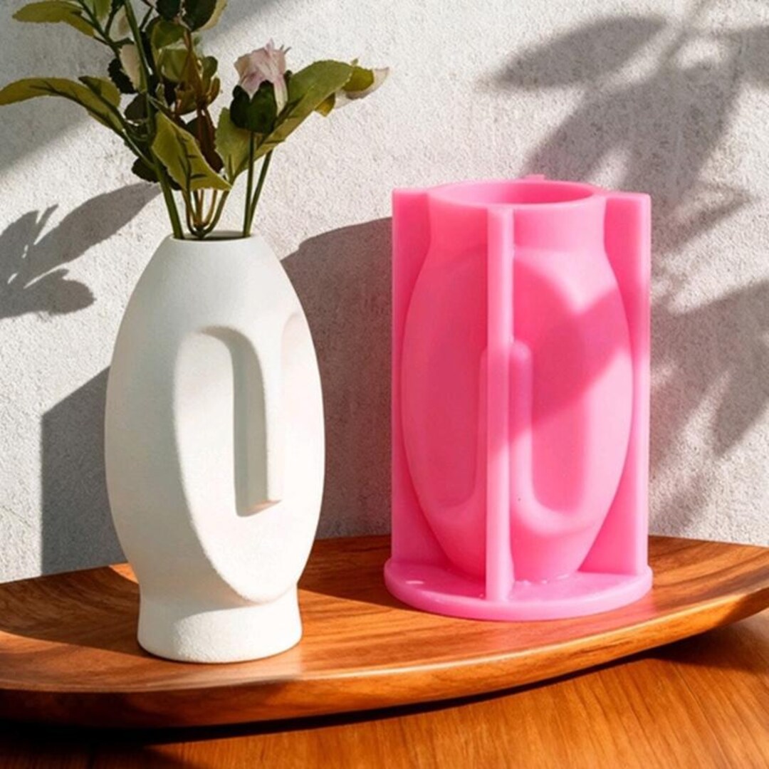 Human Face Vase Silicone Mold-abstract Face Vase Mold-modern Flower ...