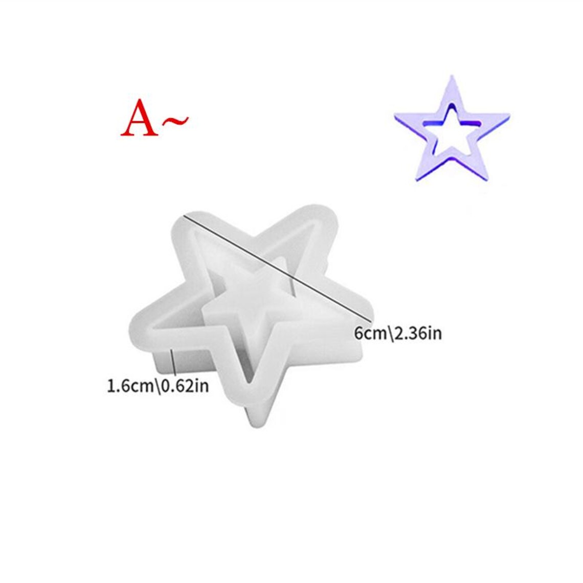 Christmas Star Silicone Mold-five-pointed Star Mold-cute Star Resin ...