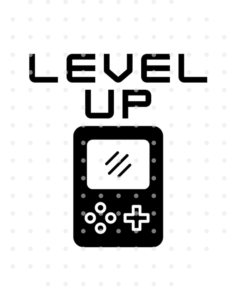 Level up Svg Png Download File Gamer Shirt Design Game Boy Retro - Etsy