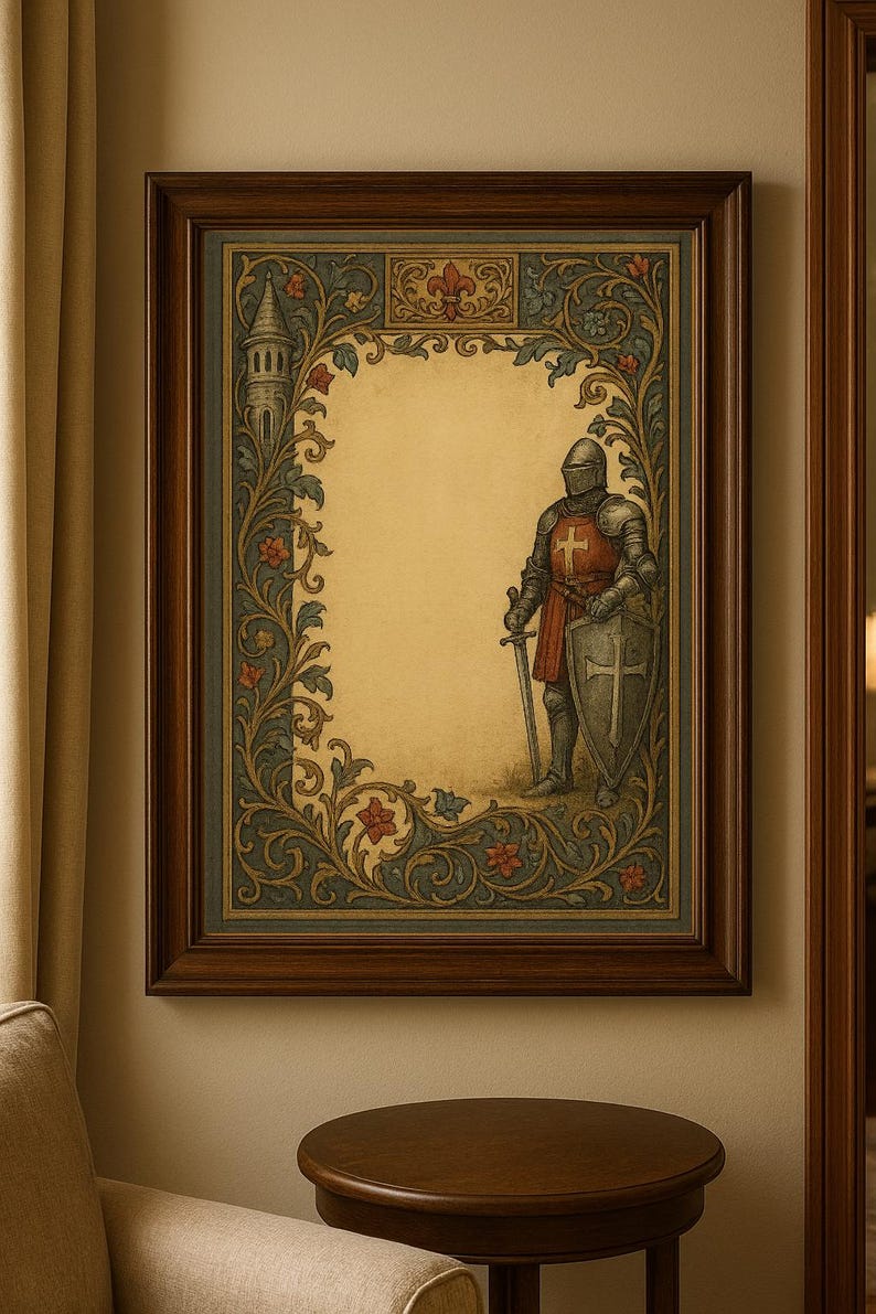 Medieval Themed Handmade Postcard, Poster, Wedding Invitation, Fantasy ...