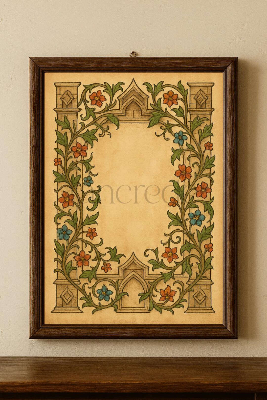 Medieval Floral Frame - Vintage Gothic Border Design for Posters, Book ...