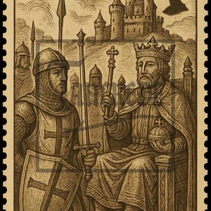 Medieval Knight Postage Stamps Digital Collection - 16 Unique Designs ...