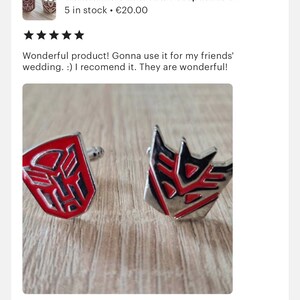 Transformers Autobots Decepticons Cufflinks Sci-fi Fan Jewelry Robot ...