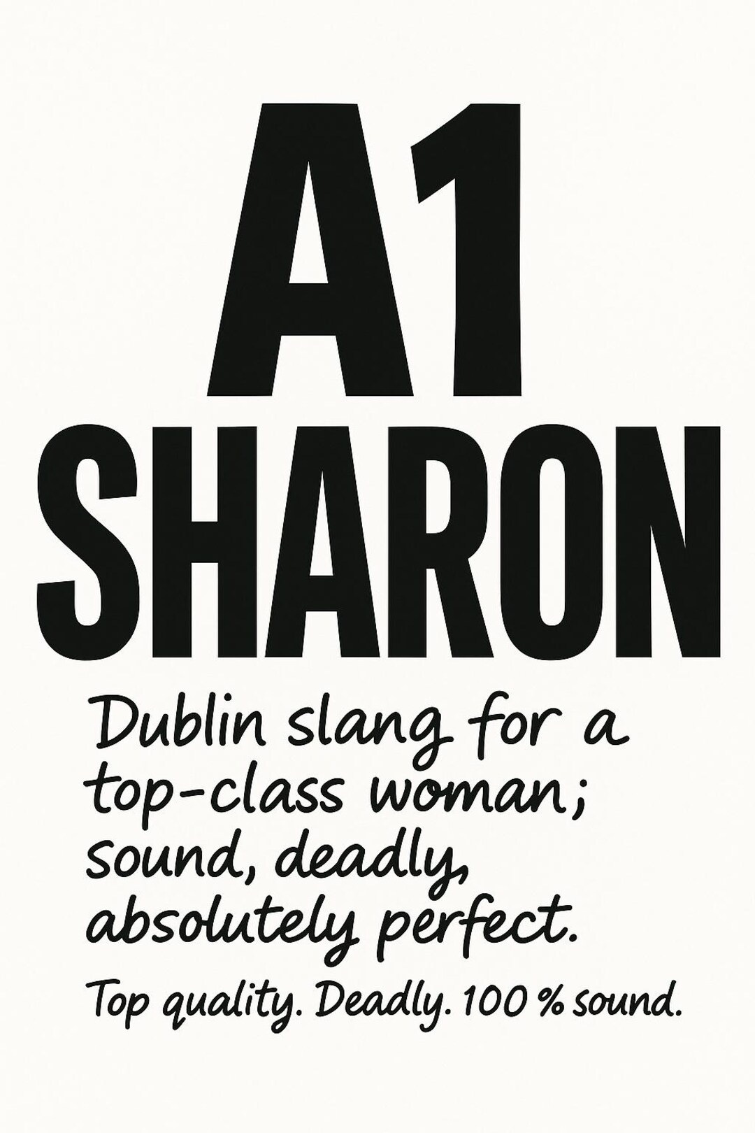 A1 Sharon Poster Dublin Slang Wall Art Large Print Funny Irish Home ...