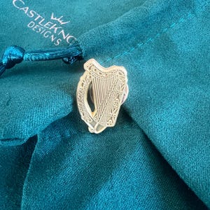 Irish Harp Suit Pin Gold Handcrafted Celtic Accessory Unique Gift for ...