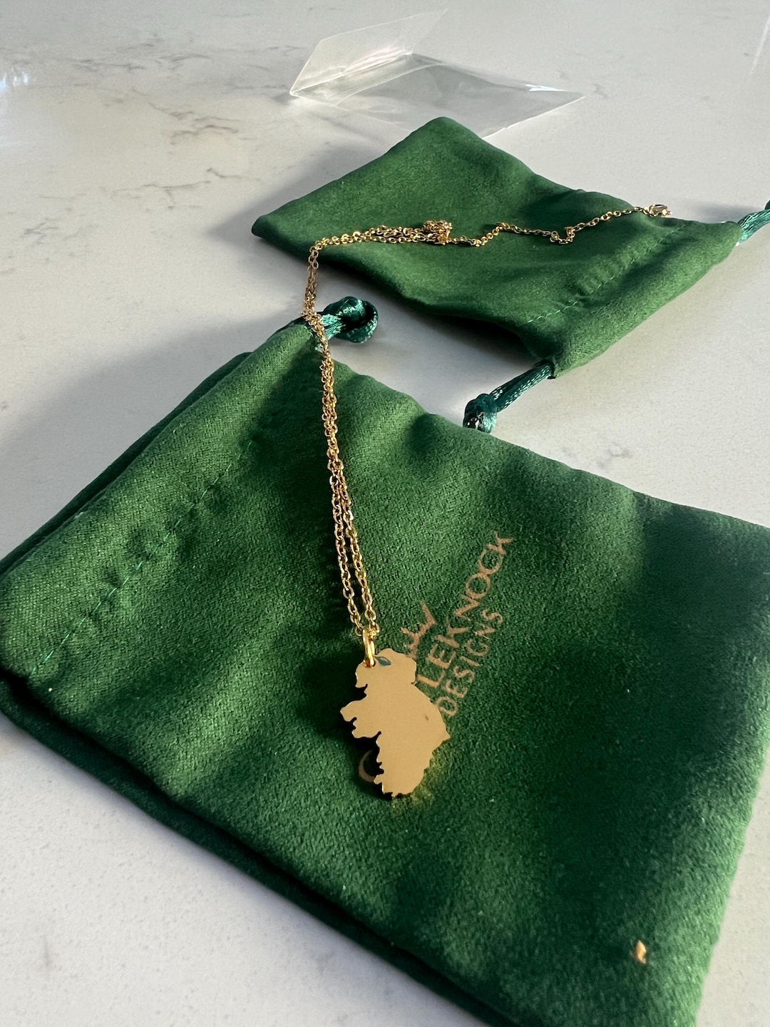 Map of Ireland Gold Necklace Handmade Irish Jewelery Celtic Gift for ...