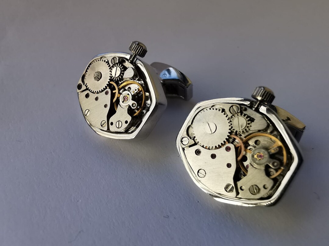 Watch Movement Cufflinks Steampunk Men's Accessory Mechanical Gear ...
